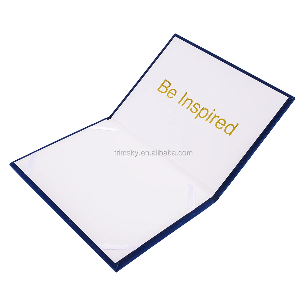 Custom Foil Stamping Velvet Diploma Cover Folder | Waterproof ...