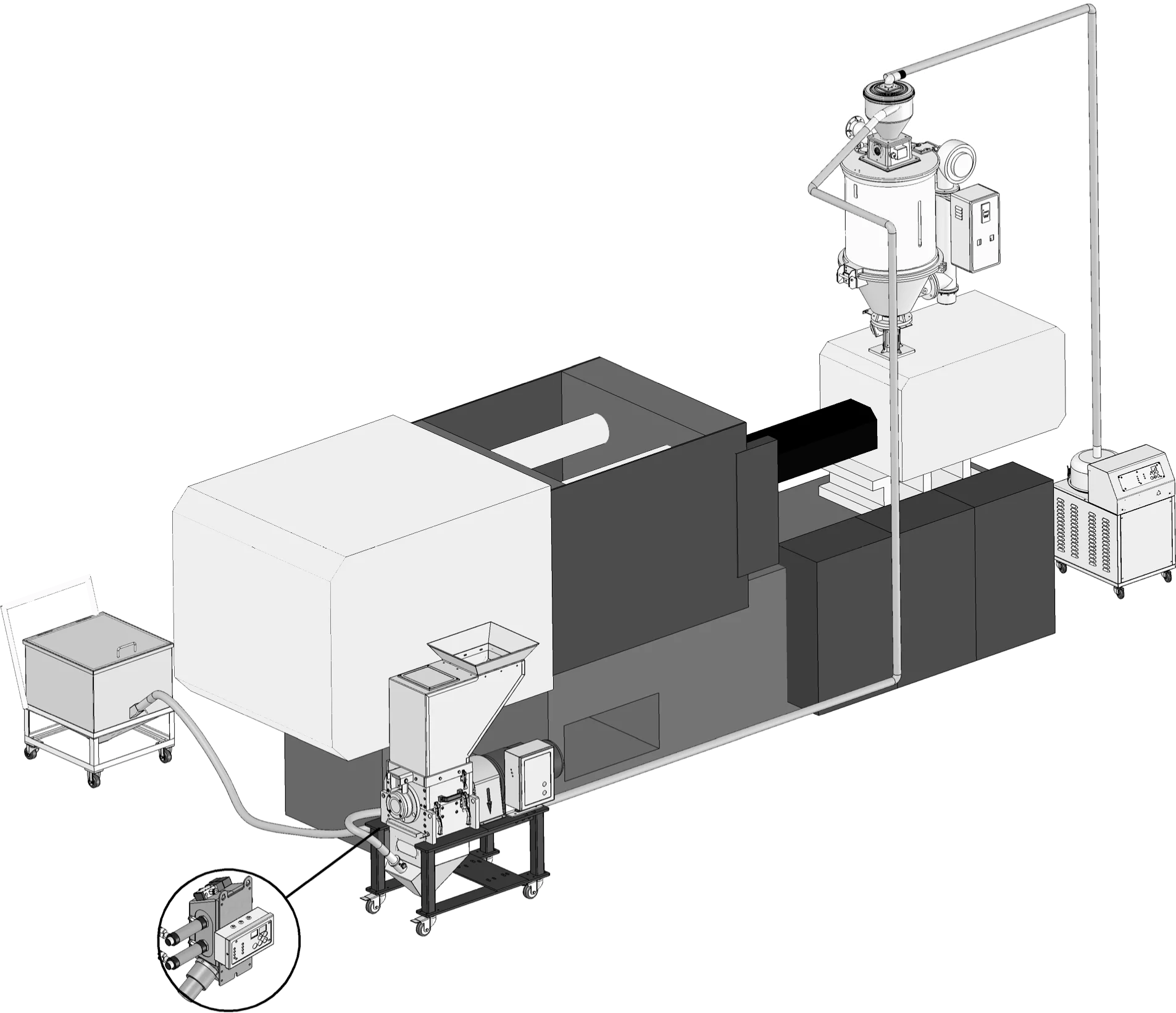 Auxiliary Machine Hopper Dryer for Injection Molding