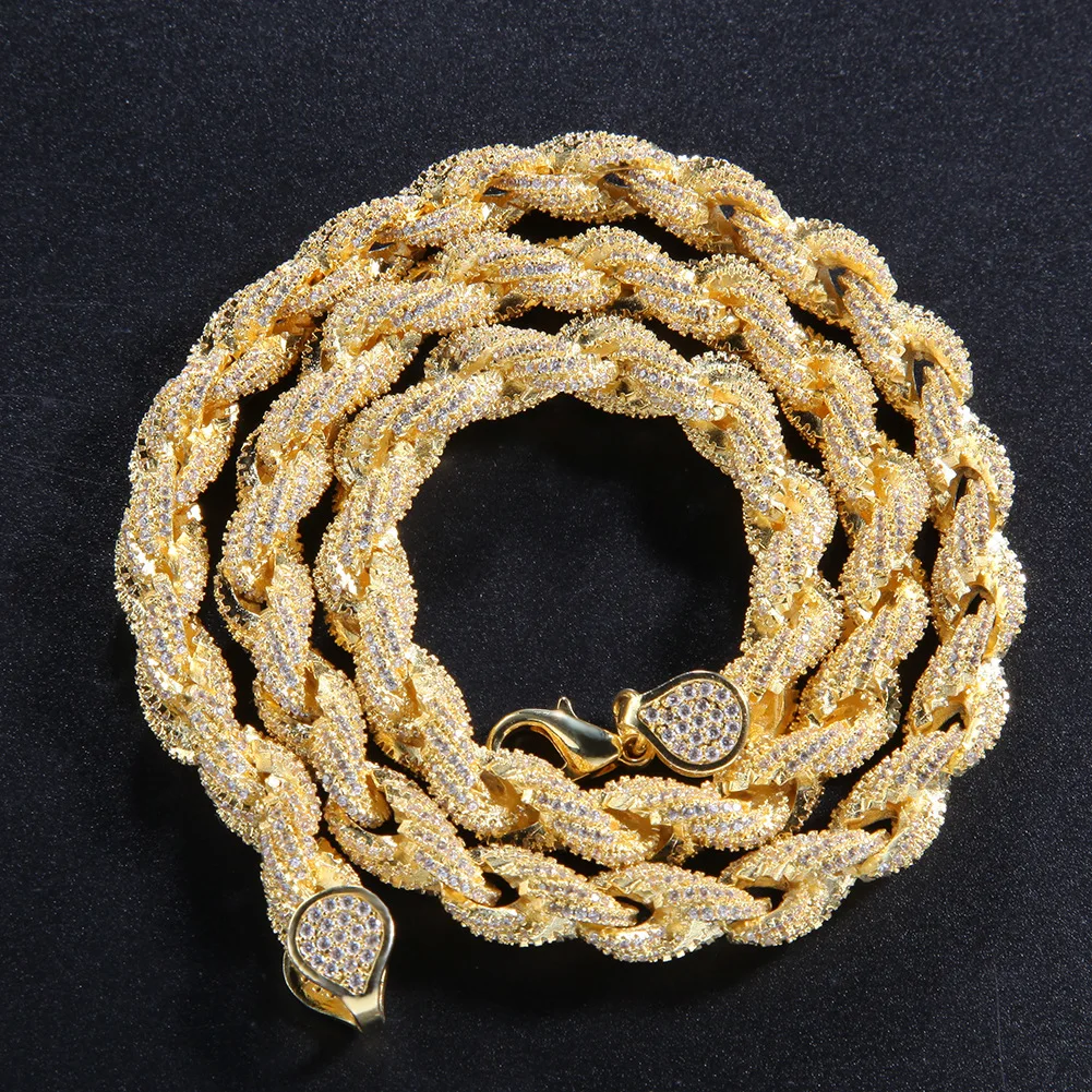 Hiphop 18K Gold Plated Full Iced Out Rope Chain| Alibaba.com
