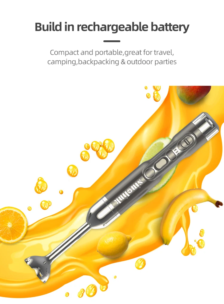 Cordless Rechargeable Hand Stick Blender - Versatile & Efficient
