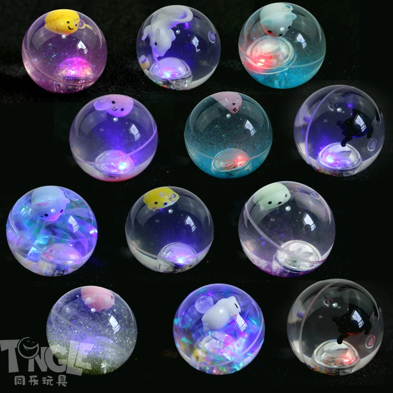 Random Color Magic Show Flashing Bouncy Ball LED Internal Light Novelty ...