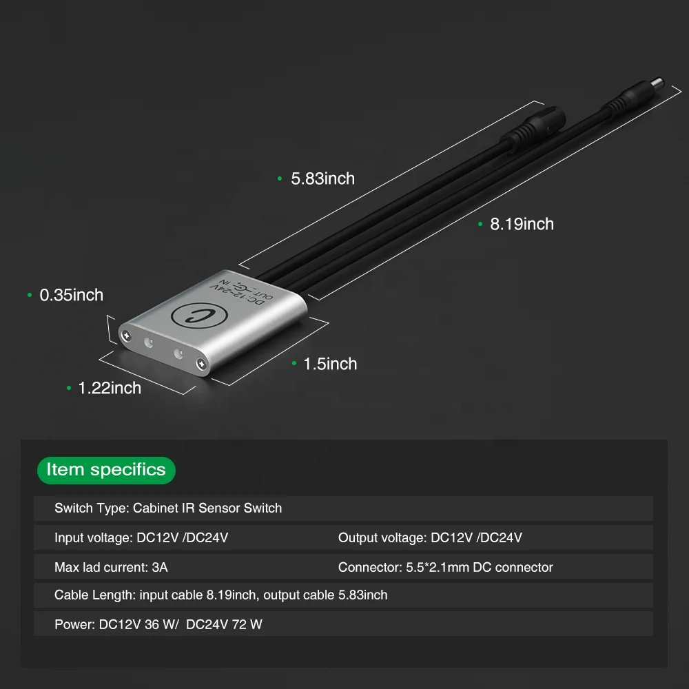 LED Lighting System Sensor for Furniture Closet Drawer