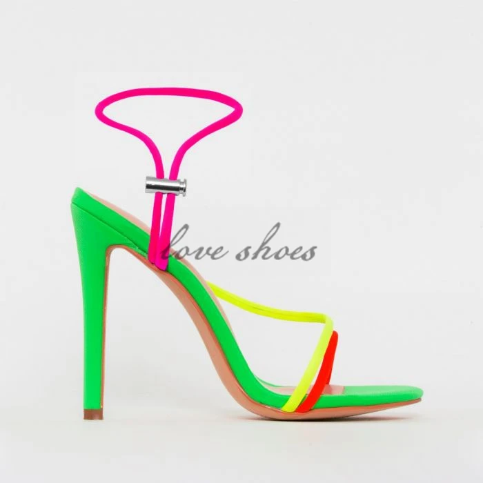 Latest Ladies Shoes And Sandals Stiletto Heels Colorful Strappy Heels ...