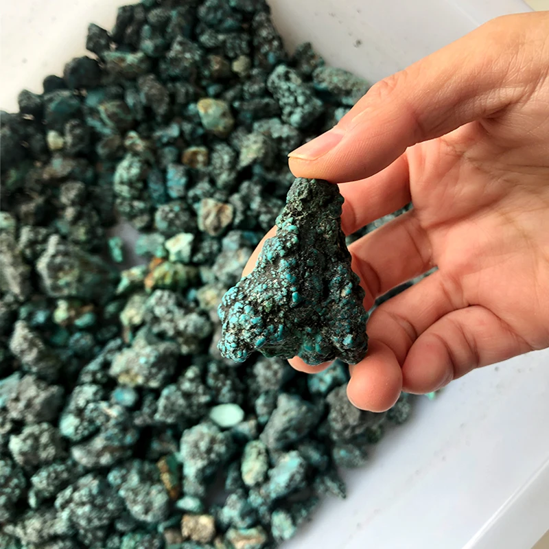 Natural Turquoise Rough Stone Kallaite For Jewelry Making Tumbled Stone ...