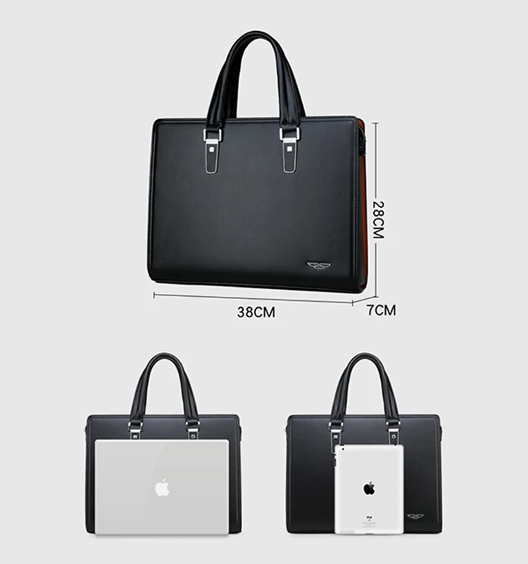 New Style Men's Business Bag High Quality Pu Leather Portable Briefcase ...