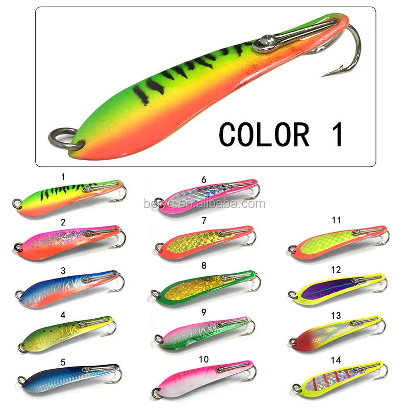 Stainless Steel Fishing Spoon Lure With Double Hooks Fishing Lure ...