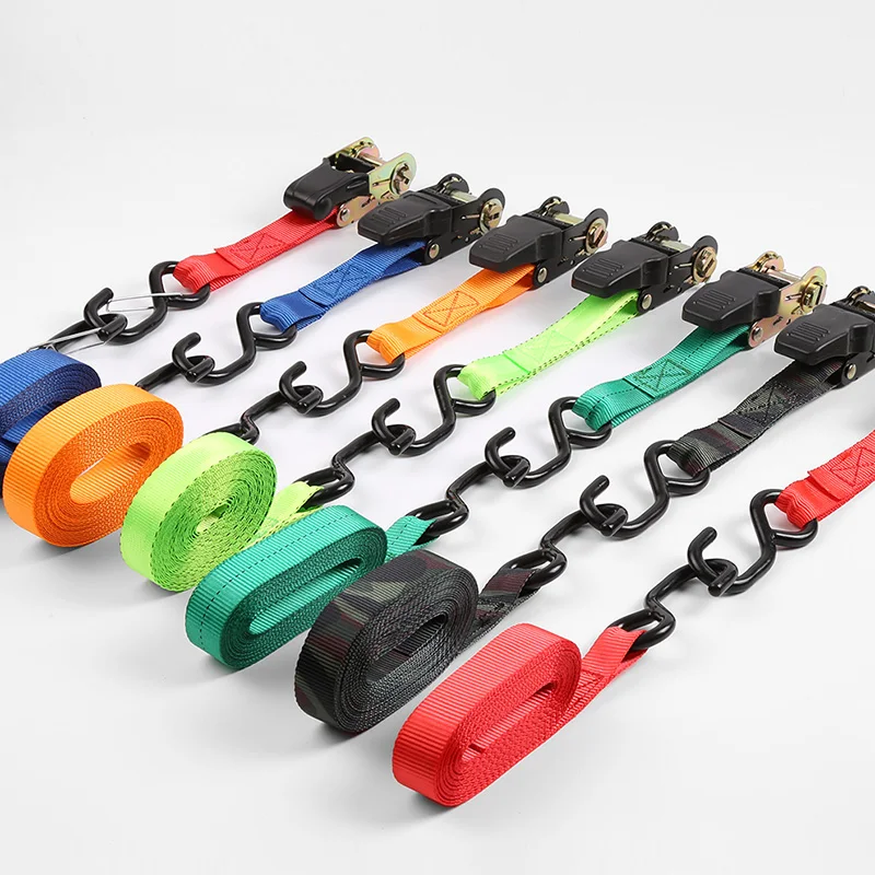 Ratchet Tie Down Straps 4 Pack Set 1 Inch X 10 Ft Strap With Hooks ...