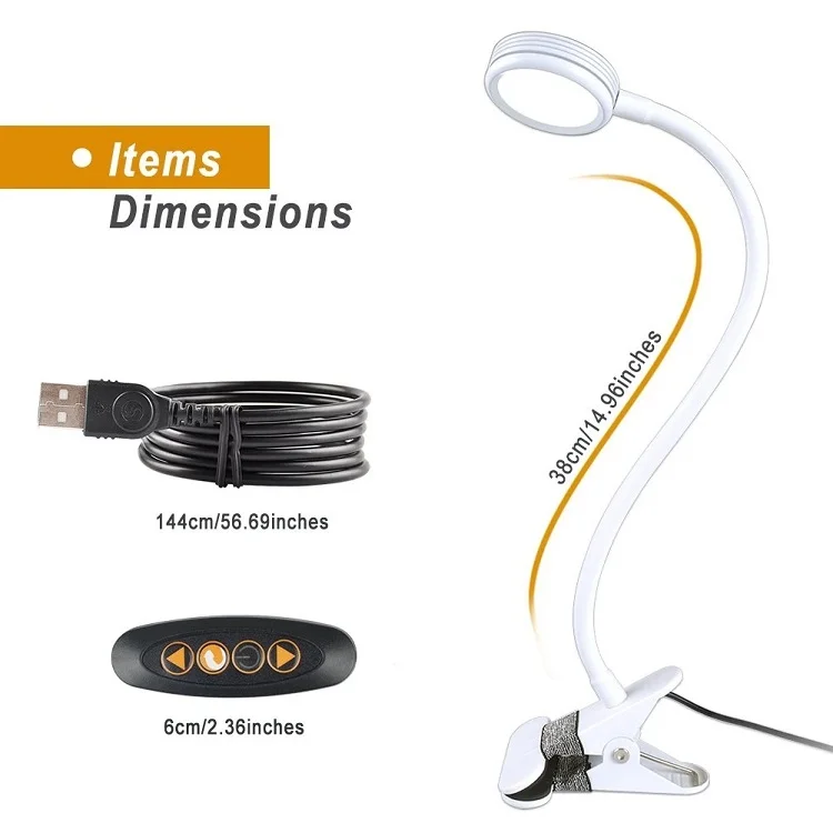 Flexible Adjustable Angle Metal Clip Desk Lamp Clamp Table Lamp Led ...