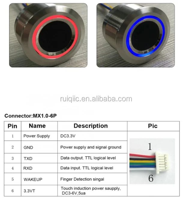 R503 Circular Capacitive Fingerprint Identification Module