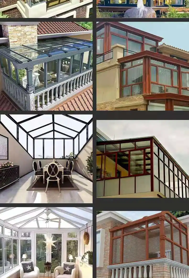 Tempered Glass Aluminum Sunroom Glass House Veranda With High Quantity ...