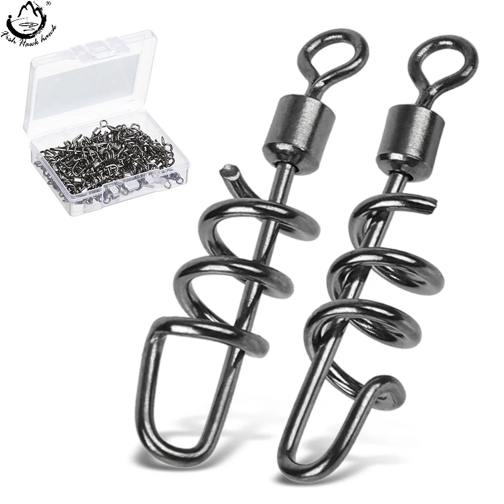 Fishing Connector Rolling Swivels Spring Lock Pin 2#-10# For Fishhook ...