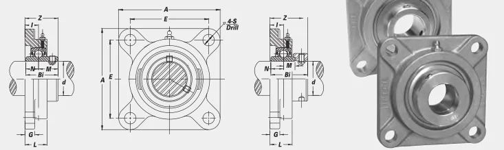 Stainless Steel Housing Pillow Block Bearing SF208