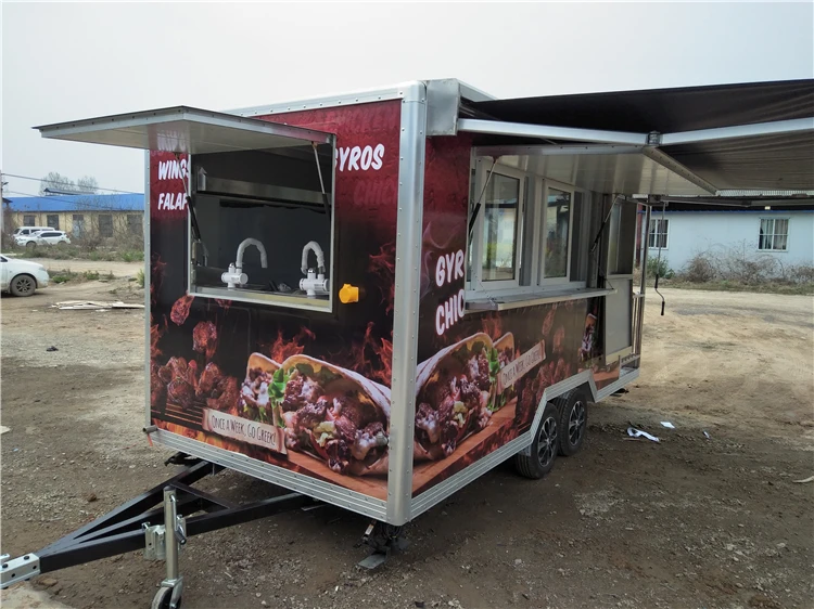 Hot Sell in USA Kebab Truck with Snack Machine Mobile BBQ Fast Food Cart