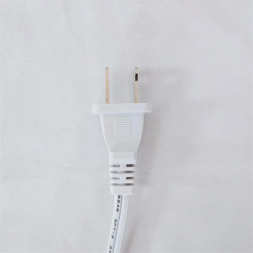 2 Pin US Plug Flat 2x0.824mm2 SPT 2 PVC Insulated Lamp Light Power Cord ...