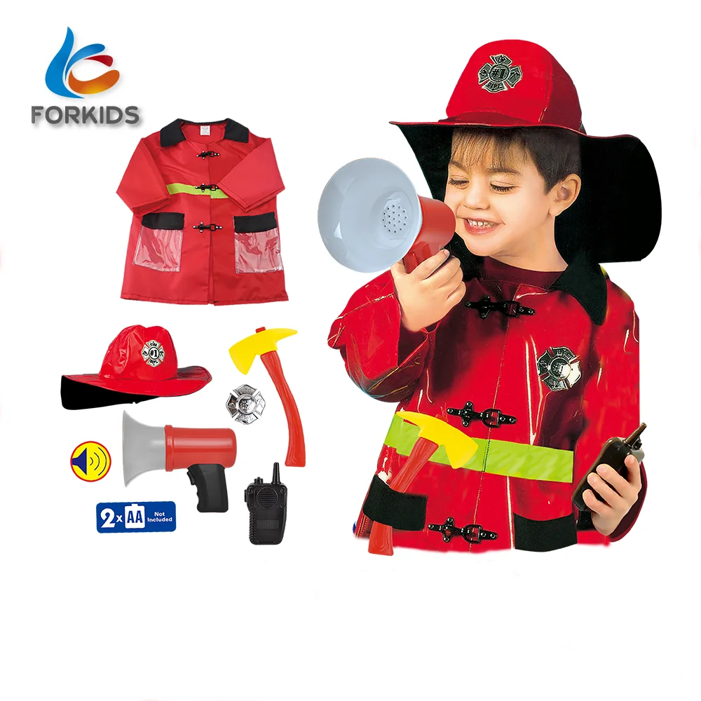 Hot Selling Deluxe 6pcs Kids Fireman Costume Hero Rescue Cosplay Play ...