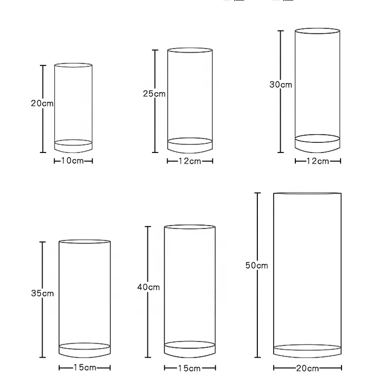 Wholesale Houseware Cheap Clear Elegant Cylinder Customized Glass Vase ...