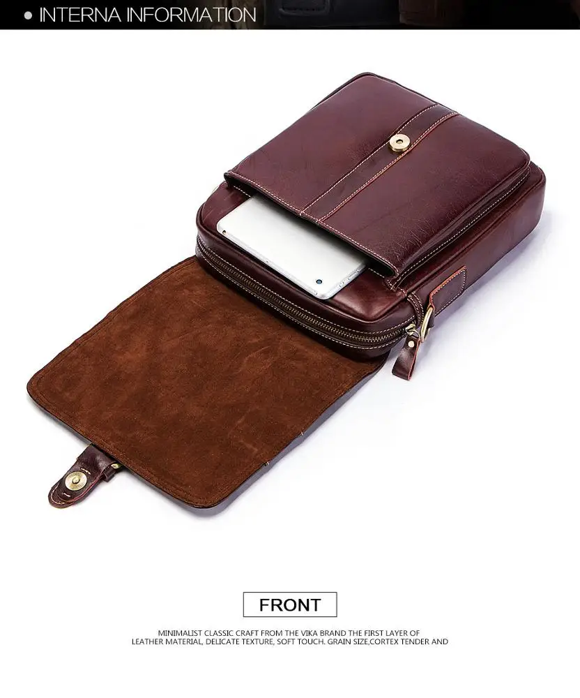 HUMERPAUL Small Genuine Leather Bags for Men High Quality Travel Cross ...