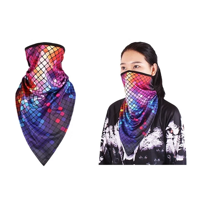 Fashion Women Face Cover Scarf Chiffon Sunscreen Floral Outdoor Anti ...