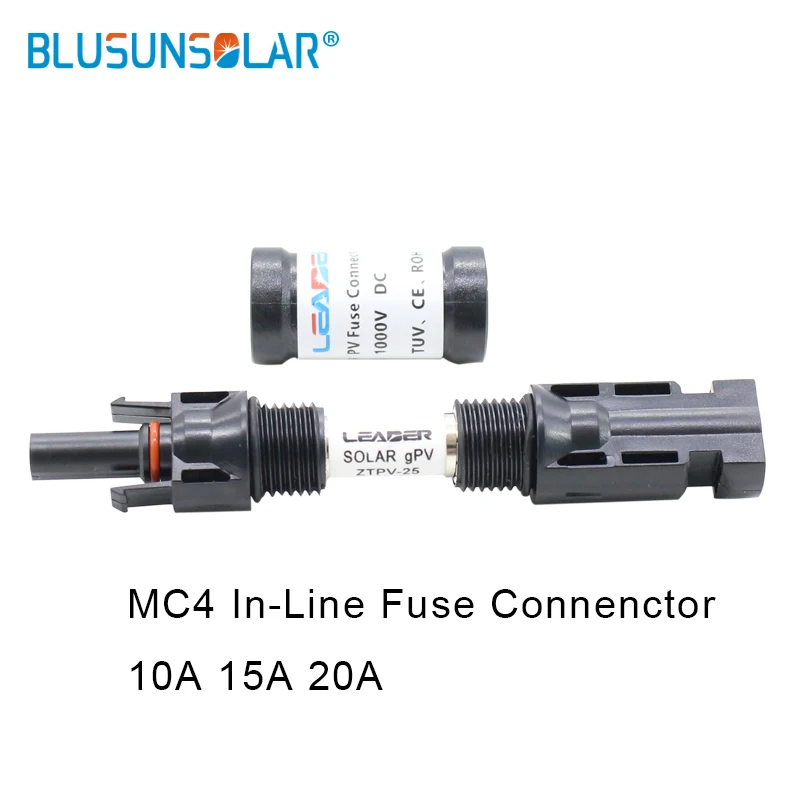 TUV 1000V Solar PV Fused Connector with Inline Fuse 2A-32A