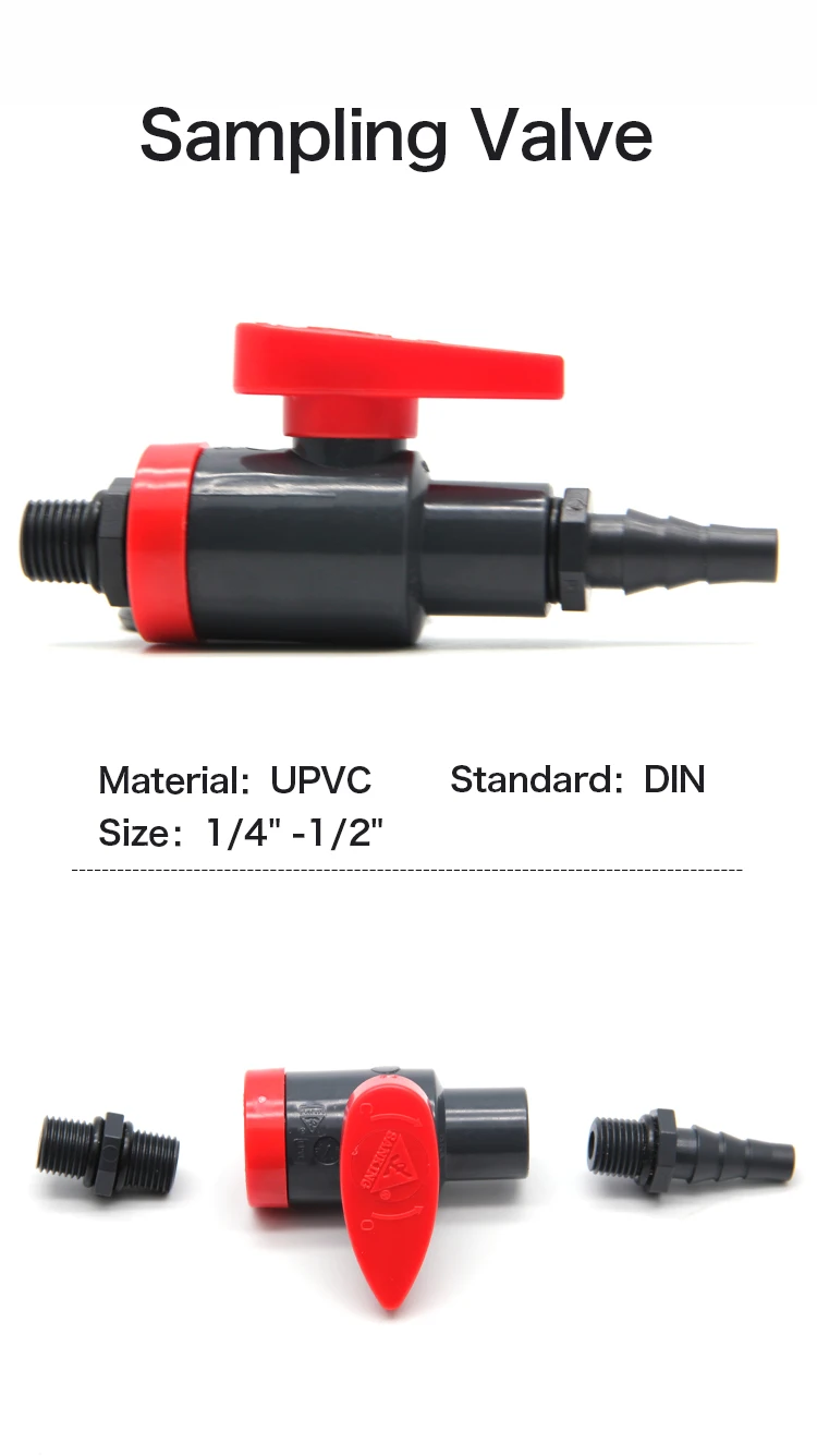 Sanking 1/4"-1/2" Pvc Sampling Valve Sampling Ball Valve For Sampling ...