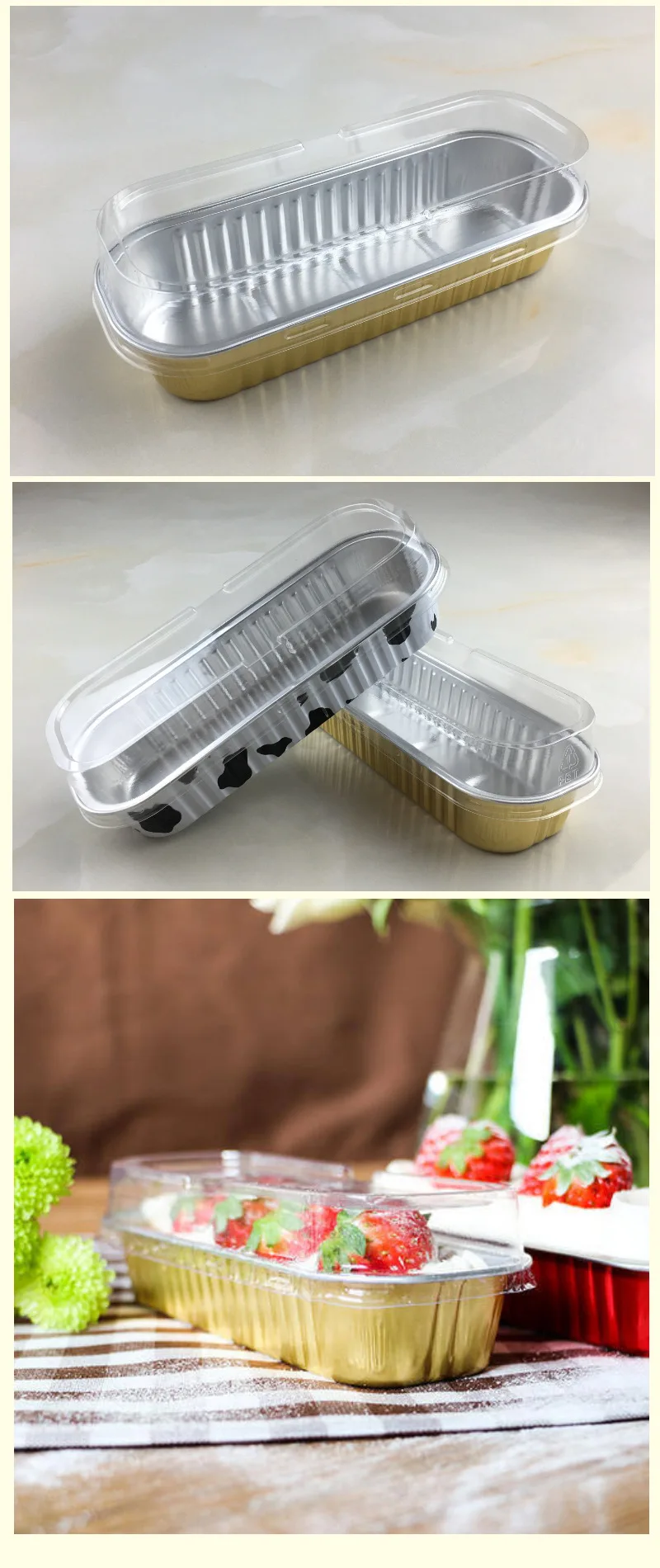200ml Disposable Foil Takeaway Packaging - Perfect for Desserts