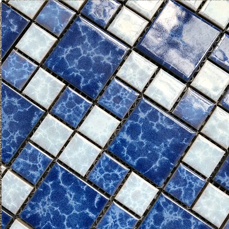 Blue Wave Glass Tile - Durable, Antibacterial Pool Mosaic