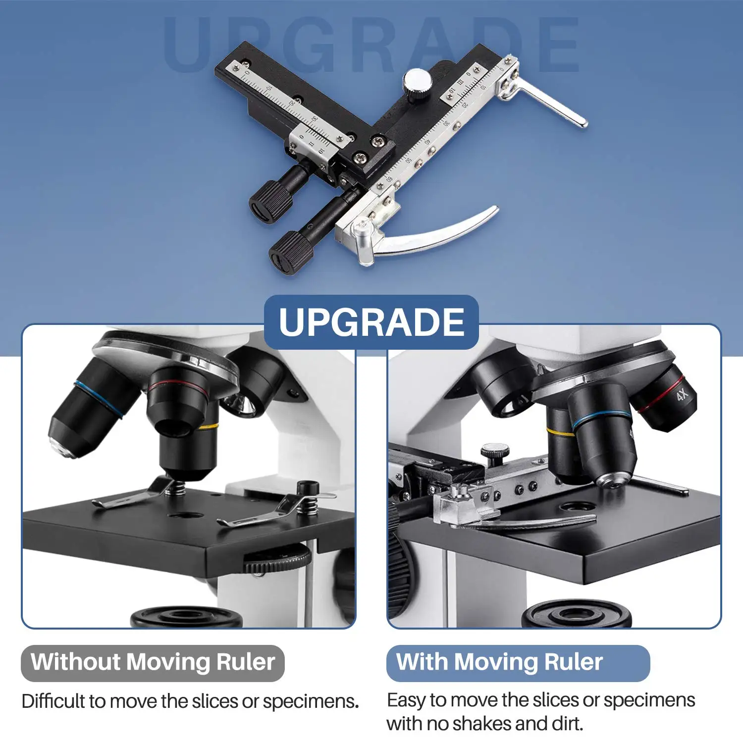 NP-MR Biological Microscope Moving Ruler X-Y Mechanical Movable Stage ...