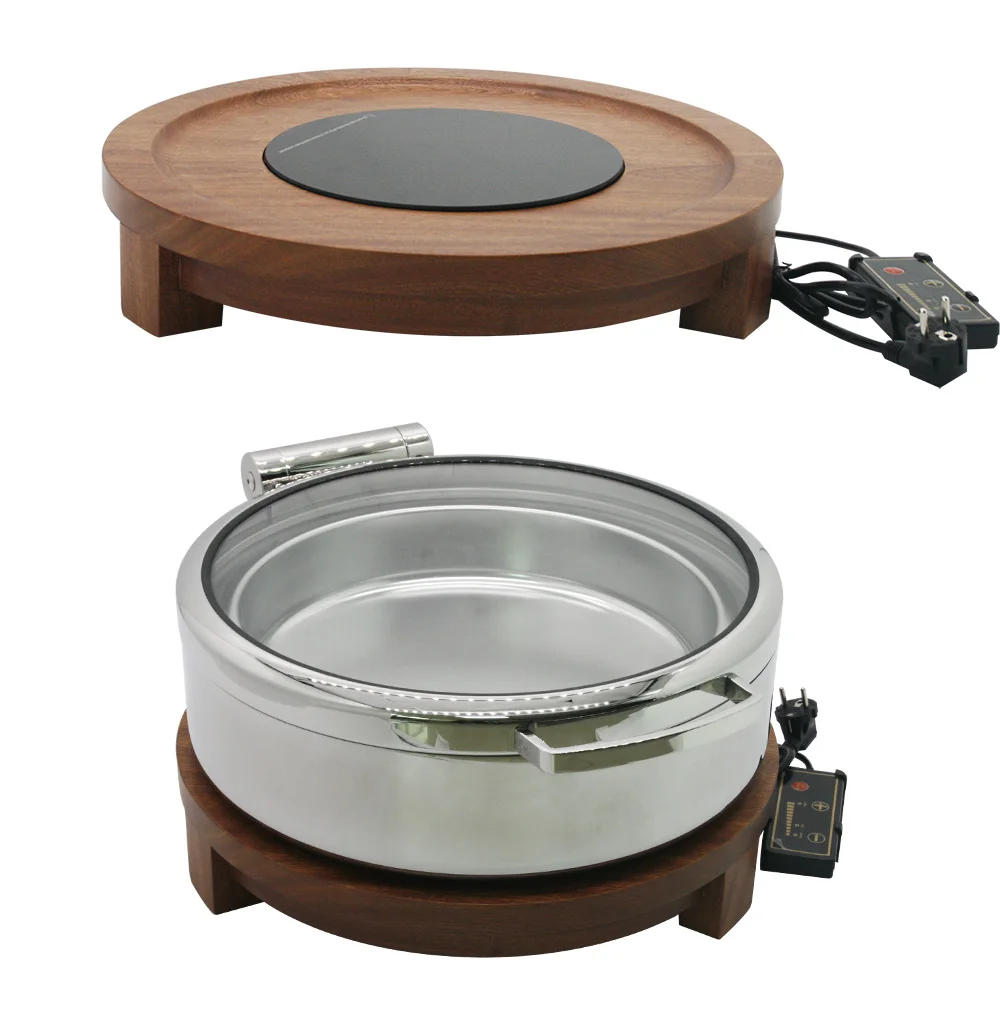 Sapele Wooden Base Chafing Dish Buffet Chafer Induction Plate-fitting ...