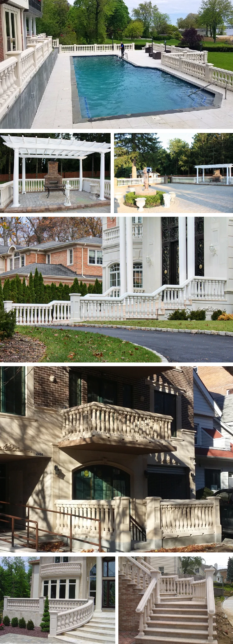 Modern Marble Balcony Roman Railing Designs - Buy Roman Railing,Marble ...