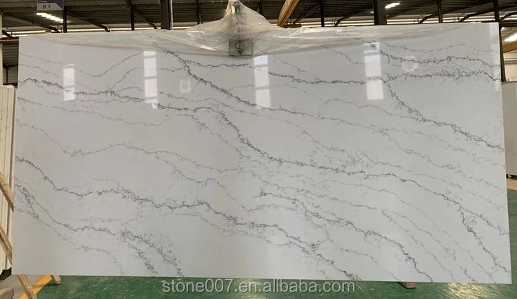 SH8207 Custom Engineered White Alabaster Artificial Quartz