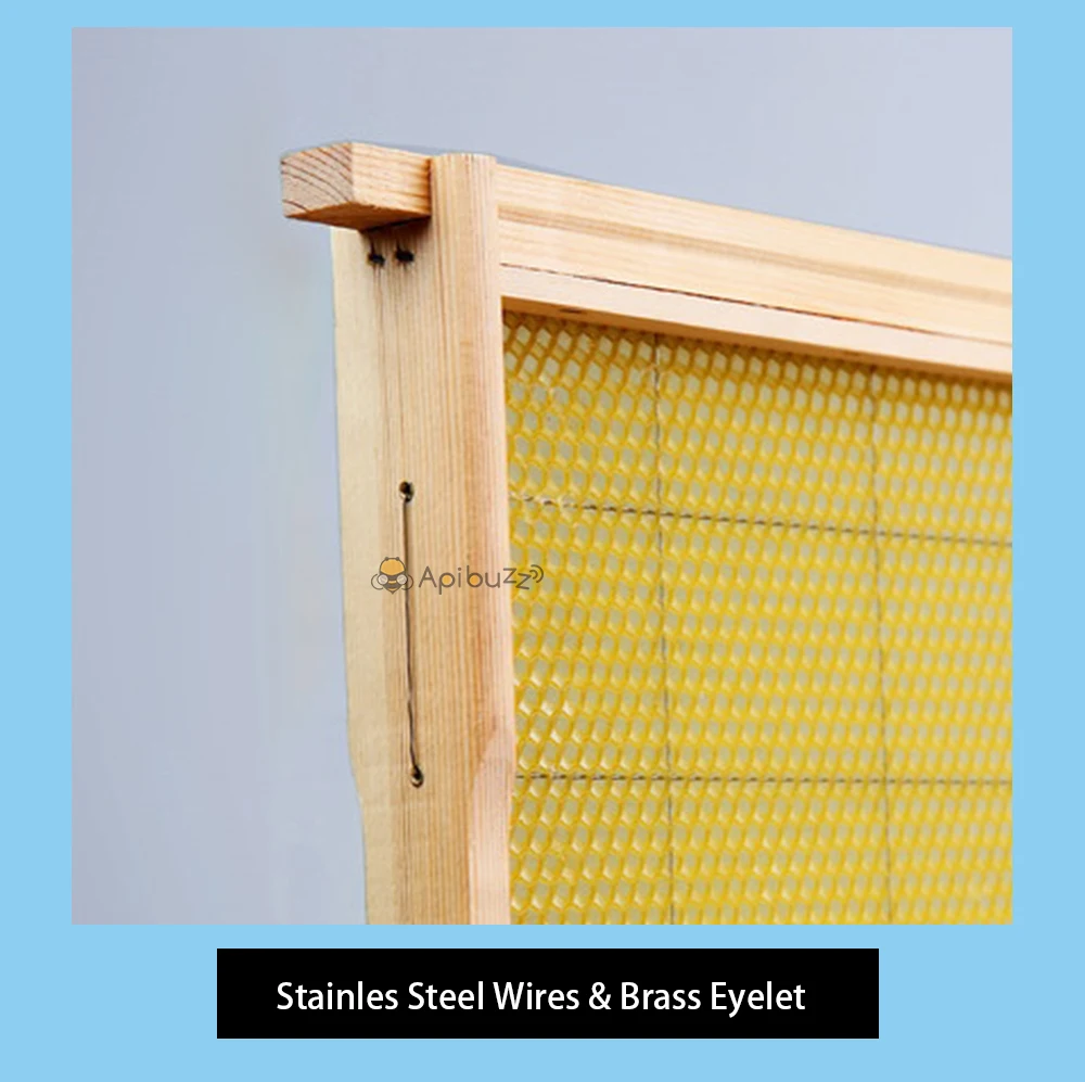 Langstroth Reinforced Wood Cross Wiring Bee Hive Deep Frames & Beeswax ...