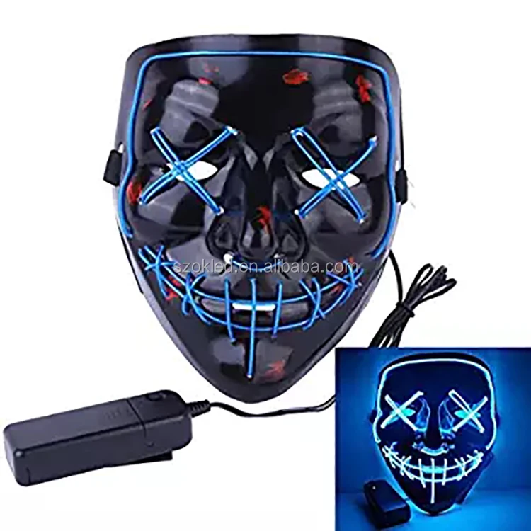 Clown Animal Face Horror Party El Masks Scary Led Halloween Mask - Buy ...