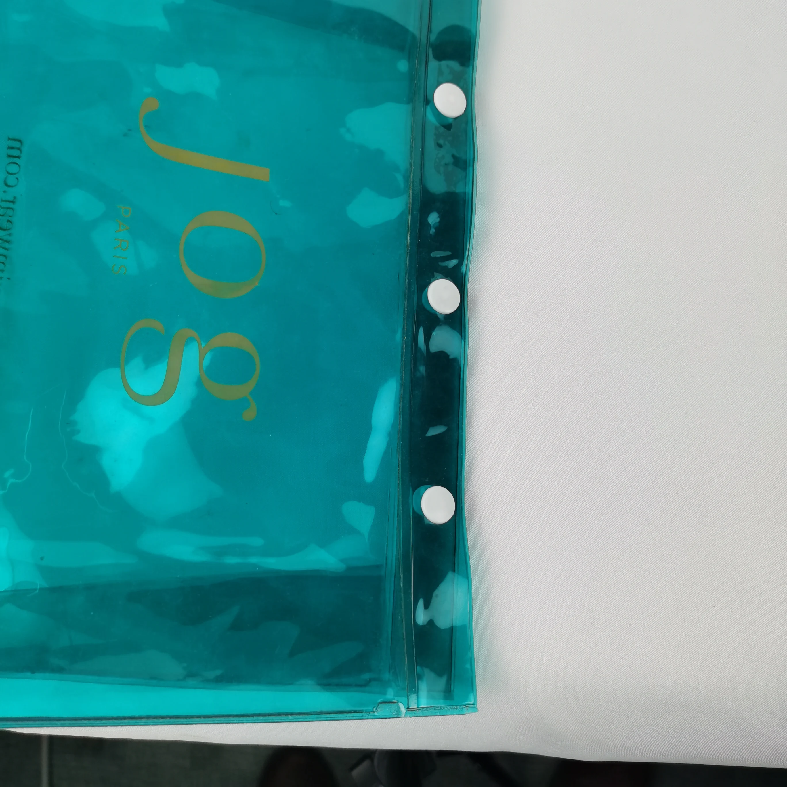 Promotional Green Pvc Snap Button Bag For Garment And Cosmetic - Buy ...