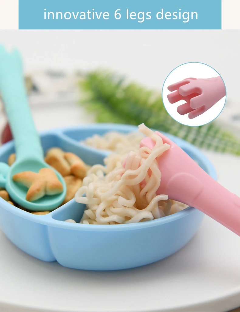 100% Food Grade Silicone Cute Animal Giraffe Baby Spoon Soft Feeding ...