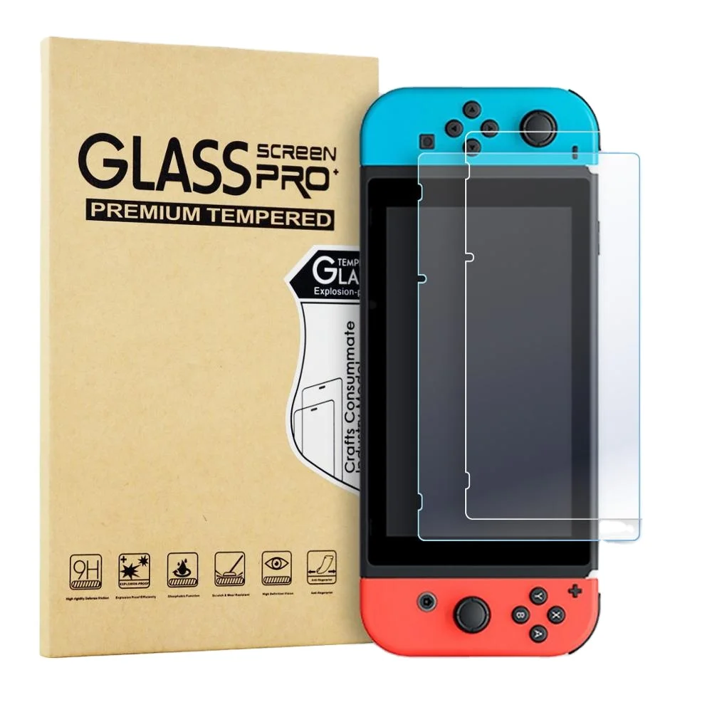 2 Pack Tempered Glass Screen Protectors for Nintendo Switch