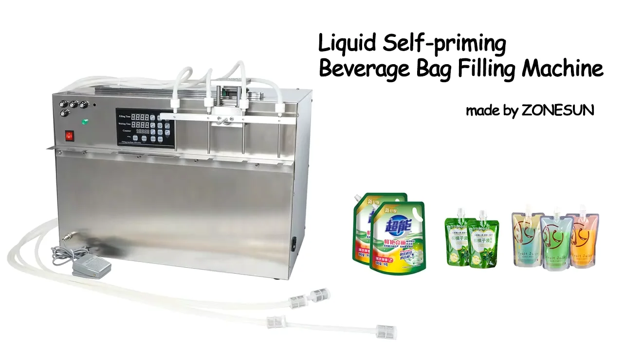 Zonesun Spout Pouch Beverage Bag Liquid Filling Machine Digital Control ...