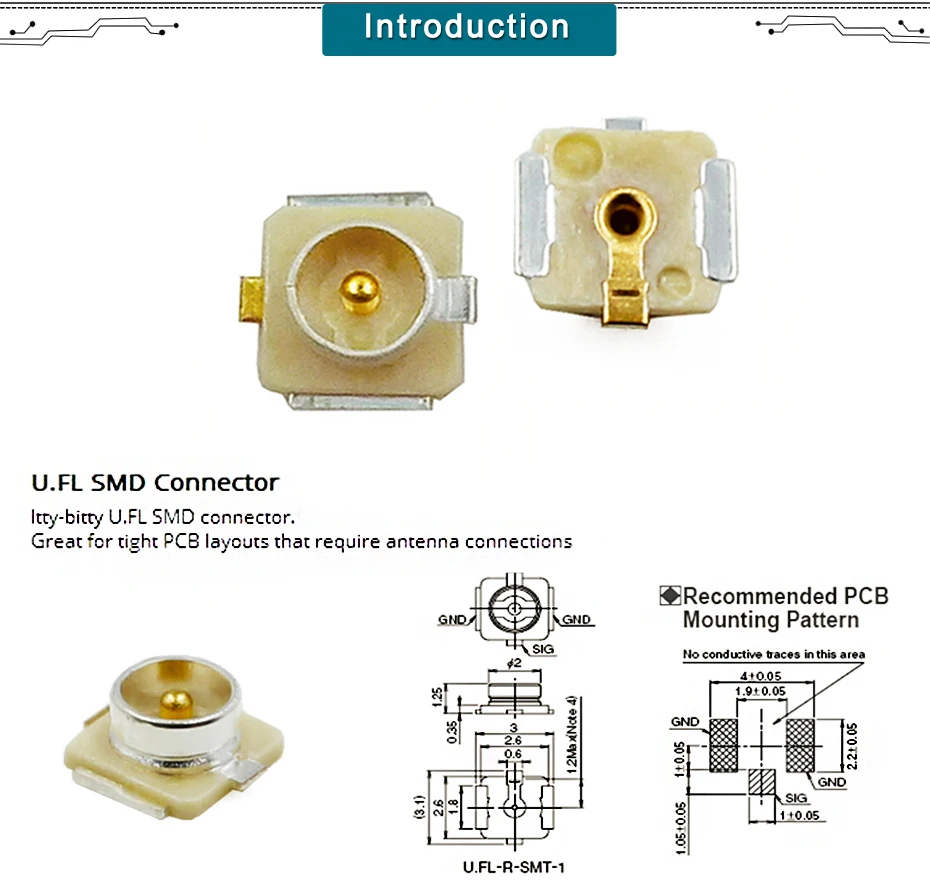 Pcb Mount Connector Ipex U.fl - Buy Ipex U.fl,U.fl Connector Antenna ...