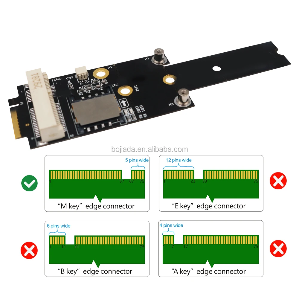 Mini Pci-e Mpcie Slot To M.2 Ngff M-key Adapter Converter Card Sim Slot Support Gsm 3g 4g Lte ...