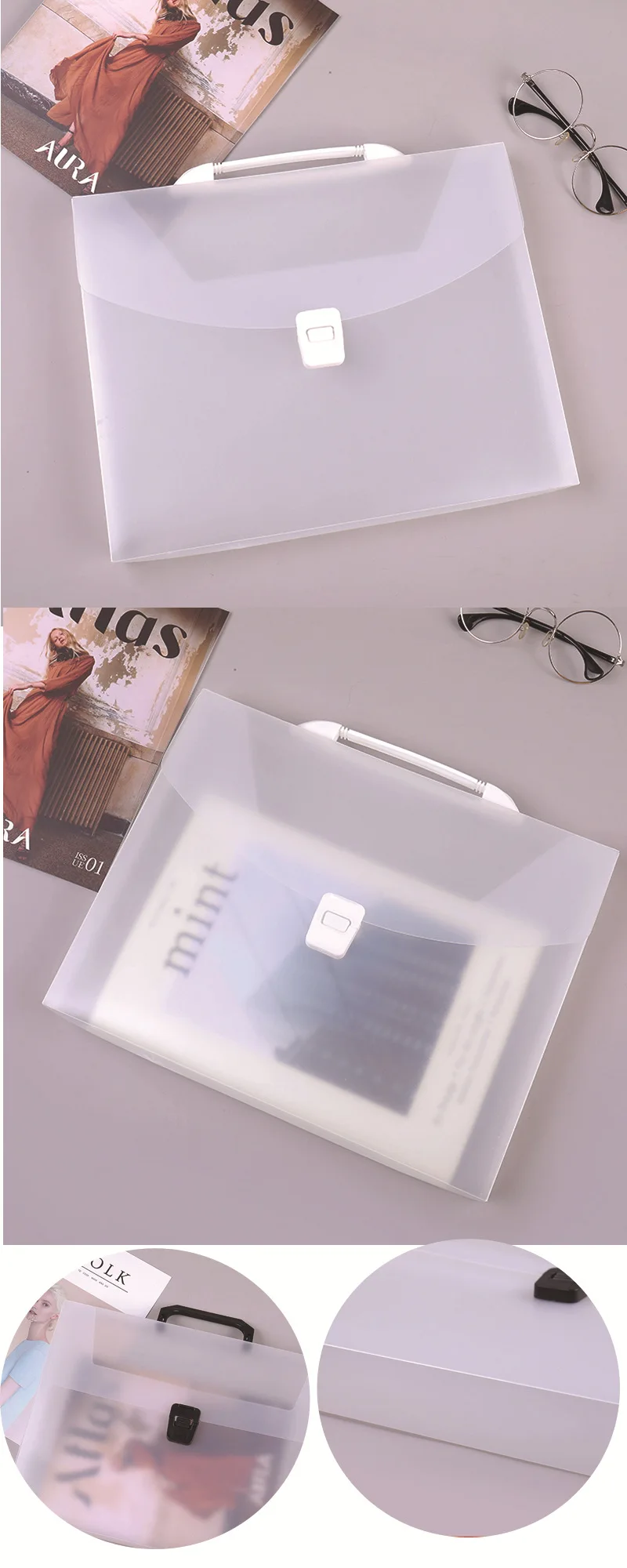 Transparent PP Plastic File Box - Perfect for Office Organization