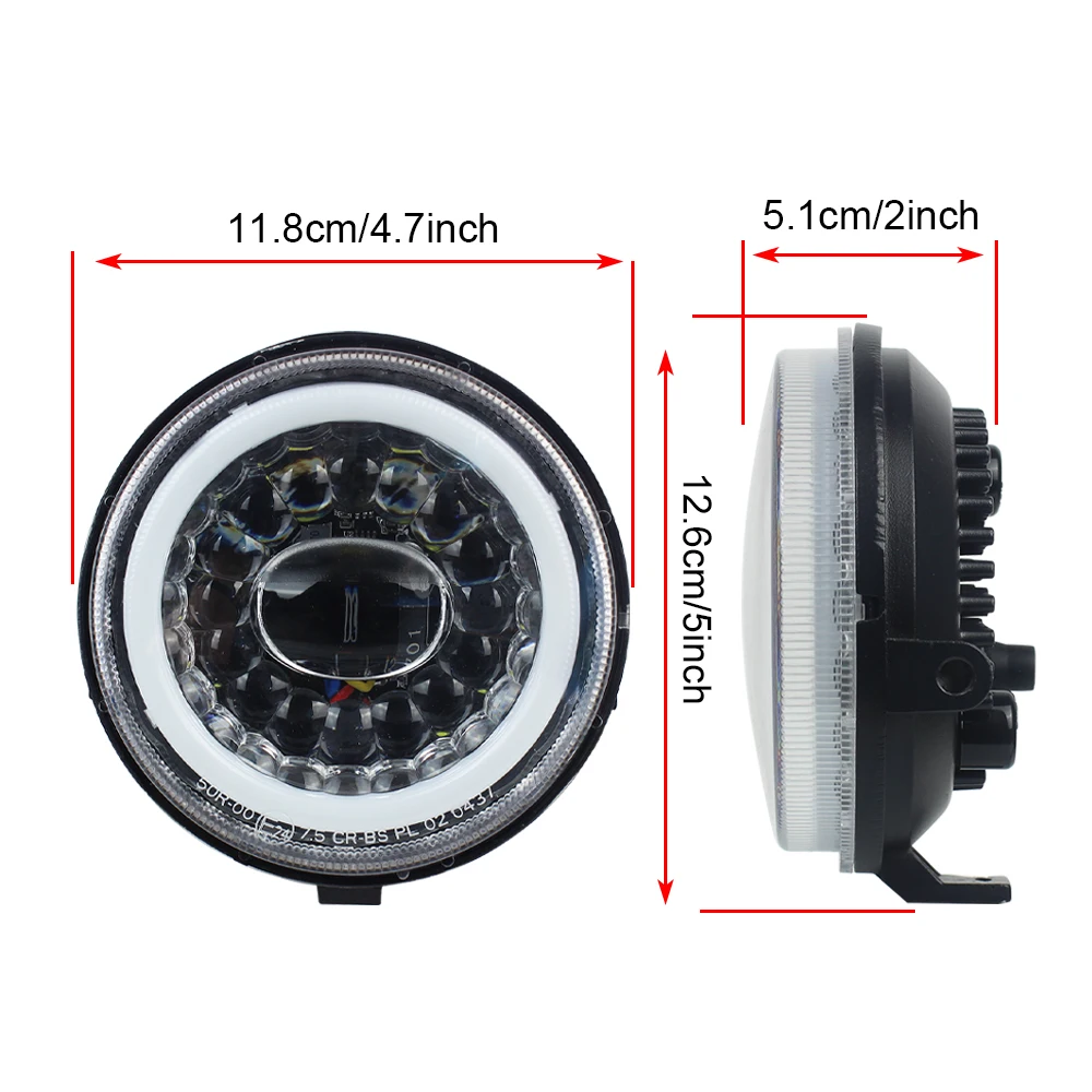 Ece Approval 4.7 Inch Led Round Headlight Compatible For Vespa 2000w ...