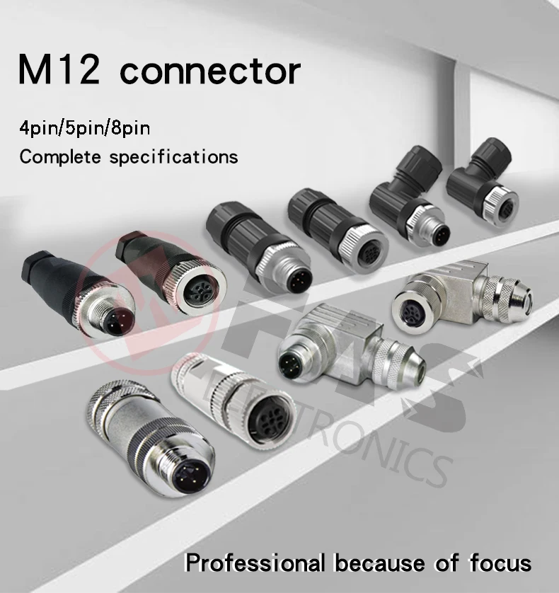 M12 Screw Clamp Terminal Shielding - 12 Mbps Iris Spring Connection