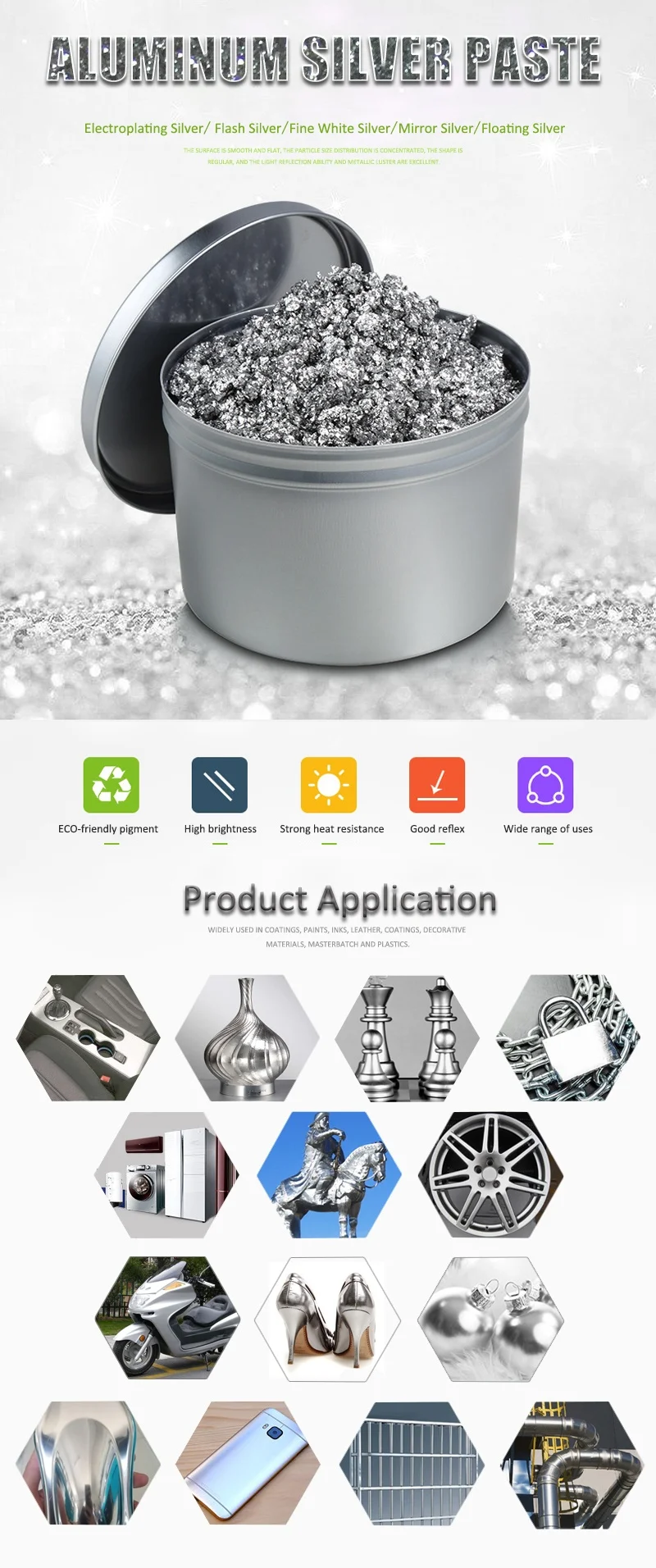 High Quality Water Based Pigment Aluminum Silver Paste - Buy Aluminum ...