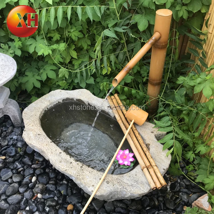 Japanese Courtyard Stone Water Pot Fountain for Garden Decoration ...