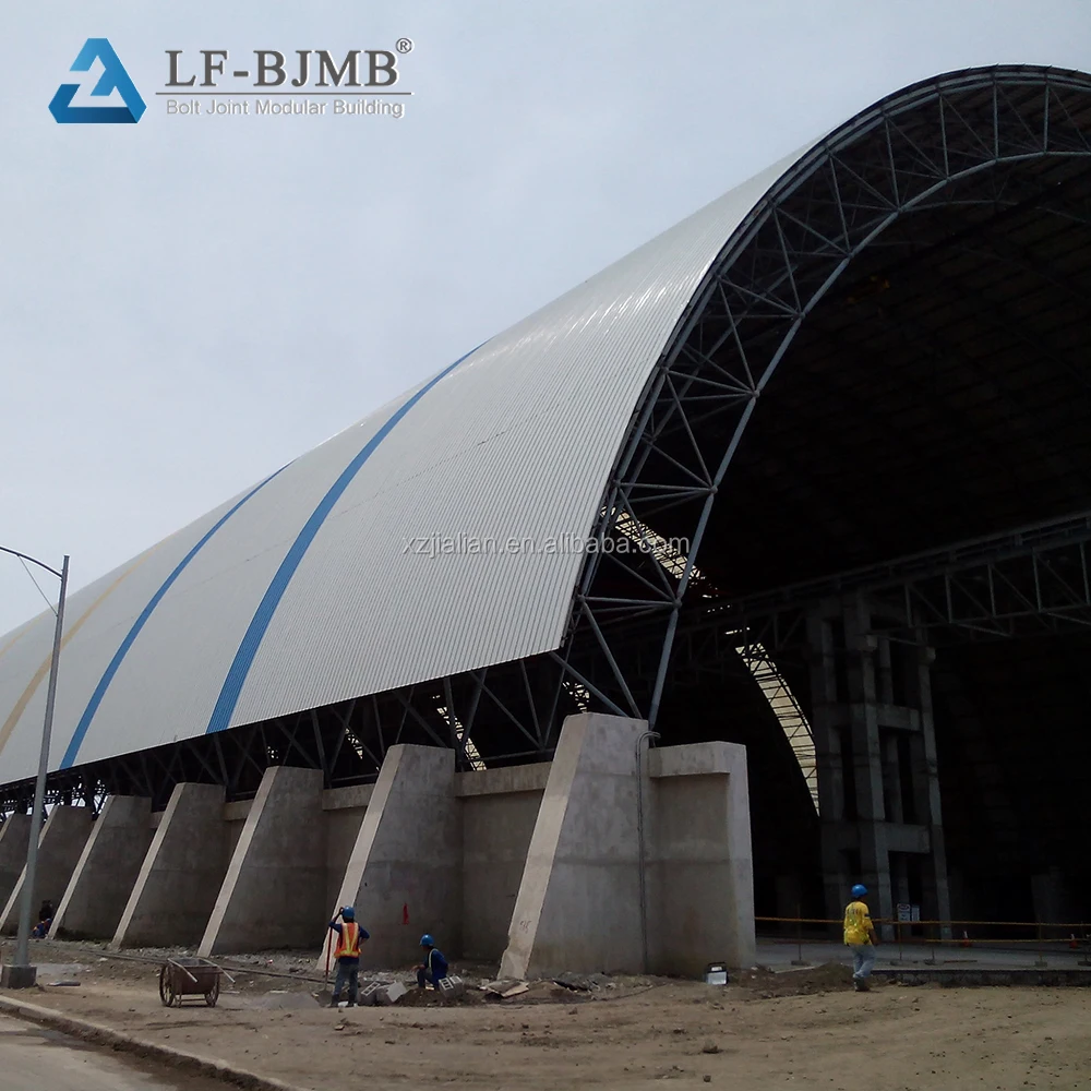 Prefab Arch Curved Long Span Multi Usage Steel Structure Building Truss ...