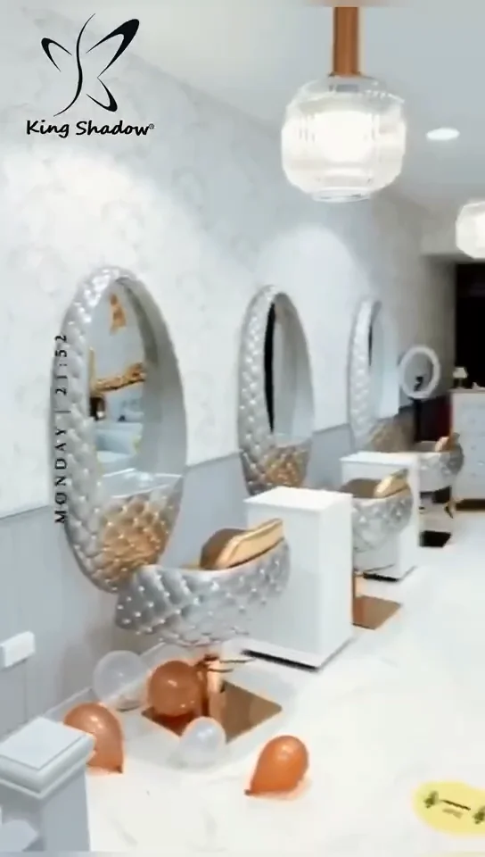 Saloon Hair Washing Basins Barber Shop Shampoo Bed With White Diamond ...