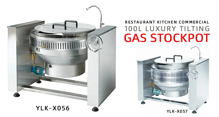 100L Tilting Gas Stockpot - Luxury Industrial Stainless Steel