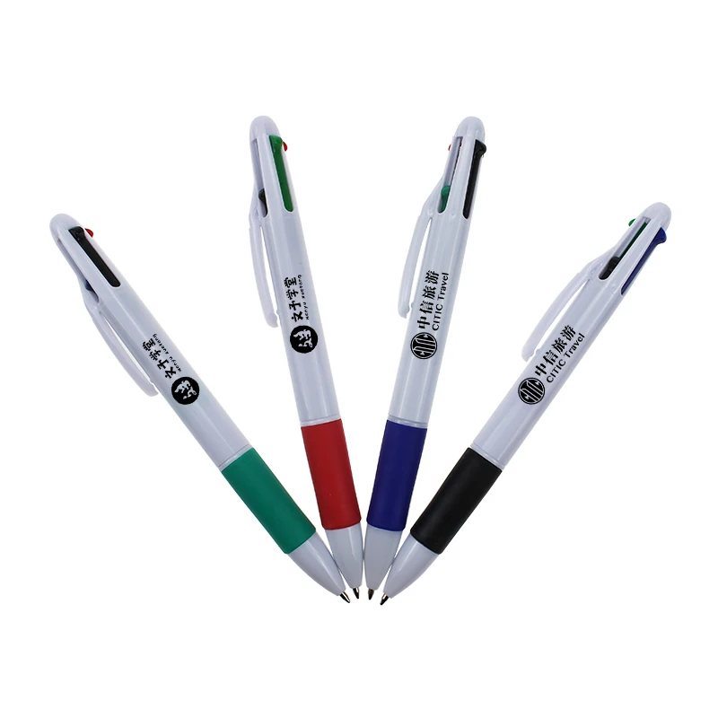 Promotional Plastic 4 Color Ball Pen,Multicolor Ballpoint Pen ...