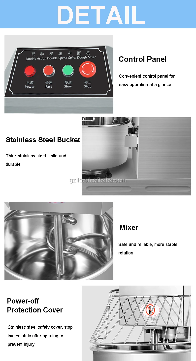 10L/20L/30L/80L Electric Double Speed Dough Bakery Food Mixer Machine Bread Mixer Machine,Pizza ...