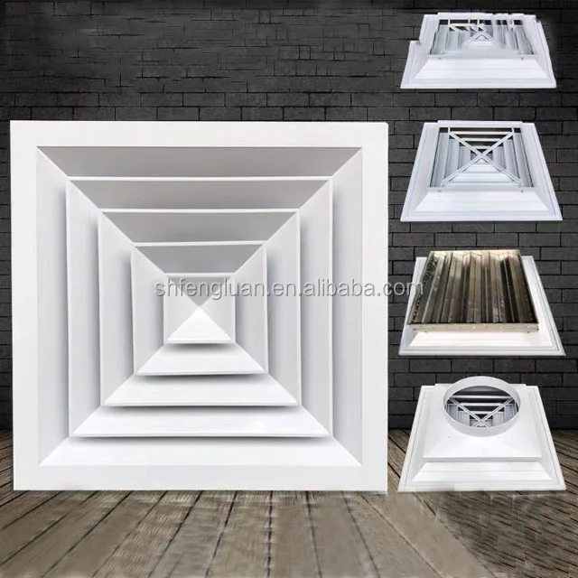 4 Way Square Air Ceiling Diffuser - Efficient HVAC Solutions