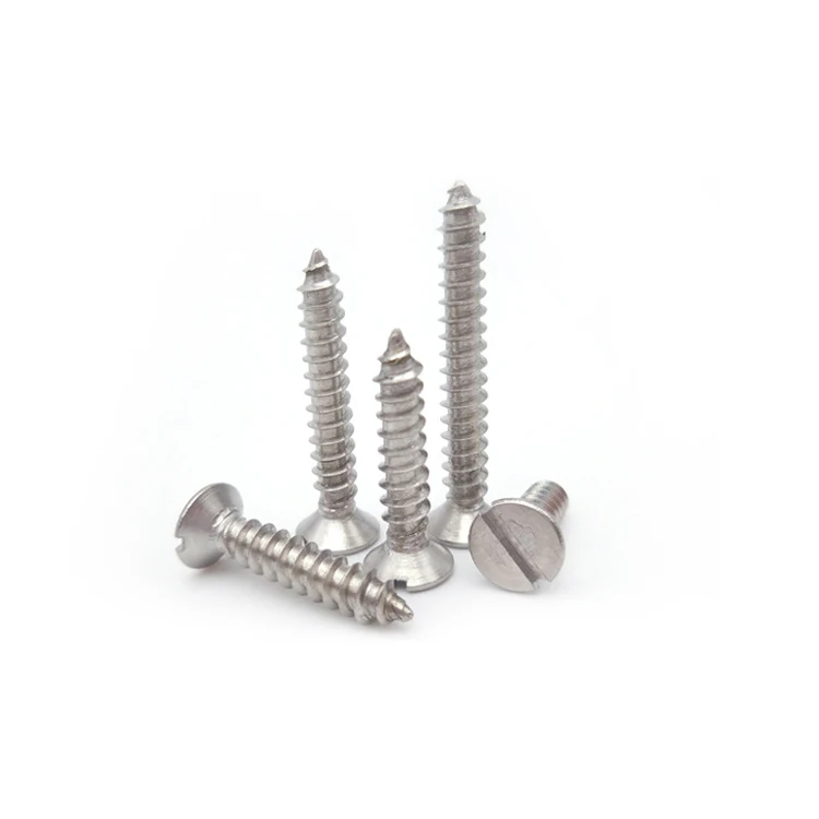 Din 7972 Metric Zinc Plated Slotted Countersunk Flat Head Tapping Wood Screws - Buy Plain Flat ...